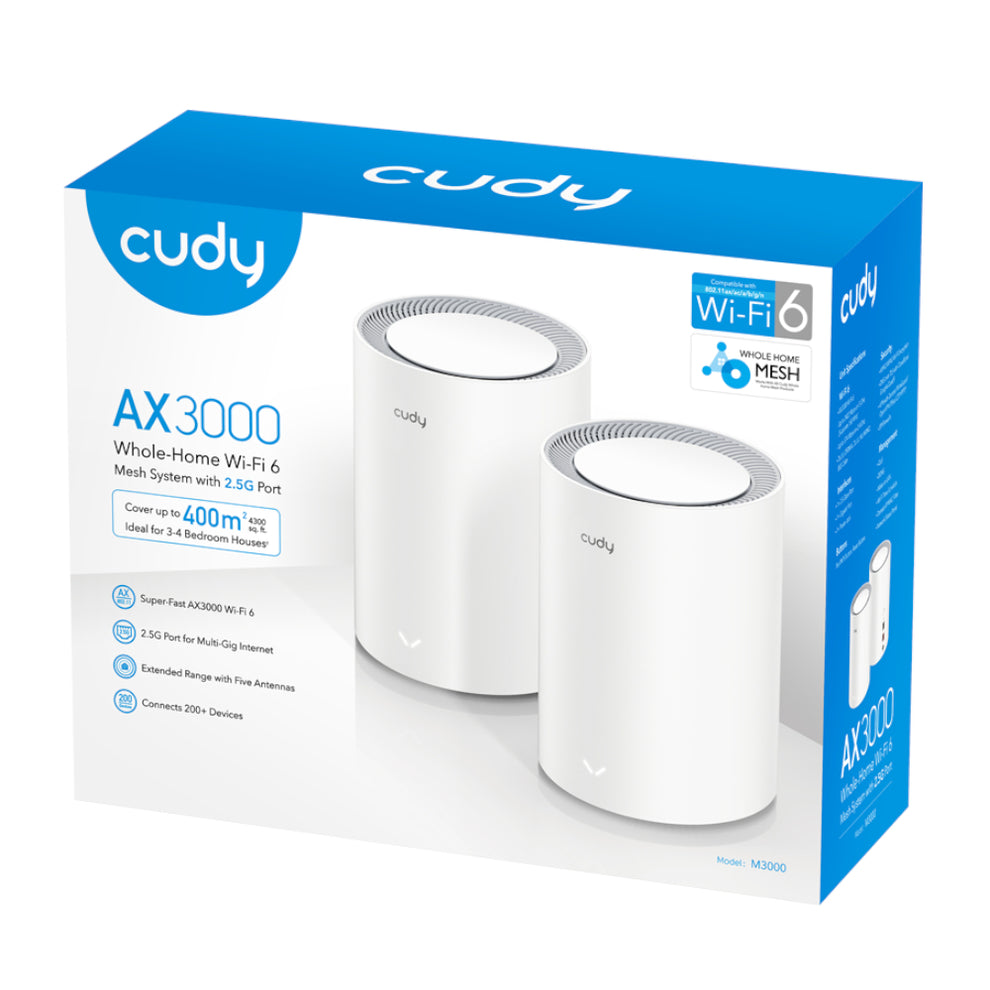 Cudy AX3000 Wi-Fi 6 Mesh Kit 2 Pack - White – Matrix Warehouse ...