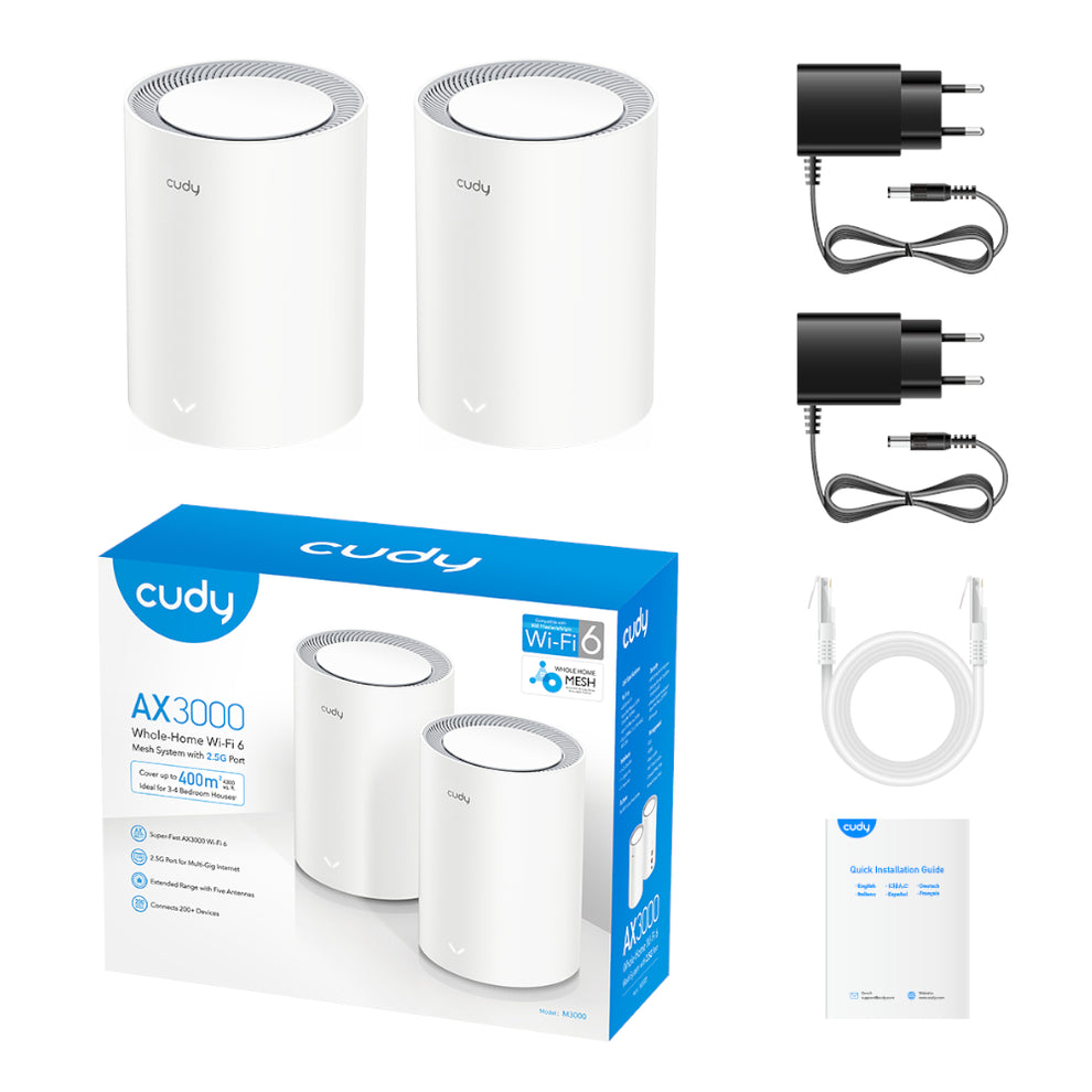 Cudy AX3000 Wi-Fi 6 Mesh Kit 2 Pack - White – Matrix Warehouse ...