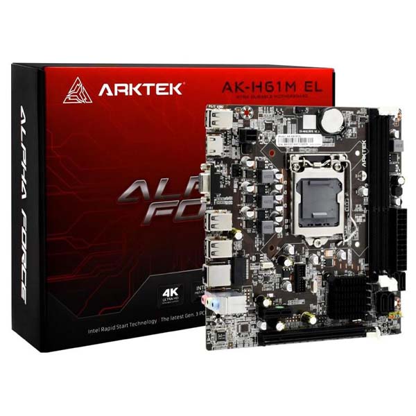 Arktek H61M EL Motherboard (LGA1155, H61 Chipset, Micro-ATX) – Matrix ...