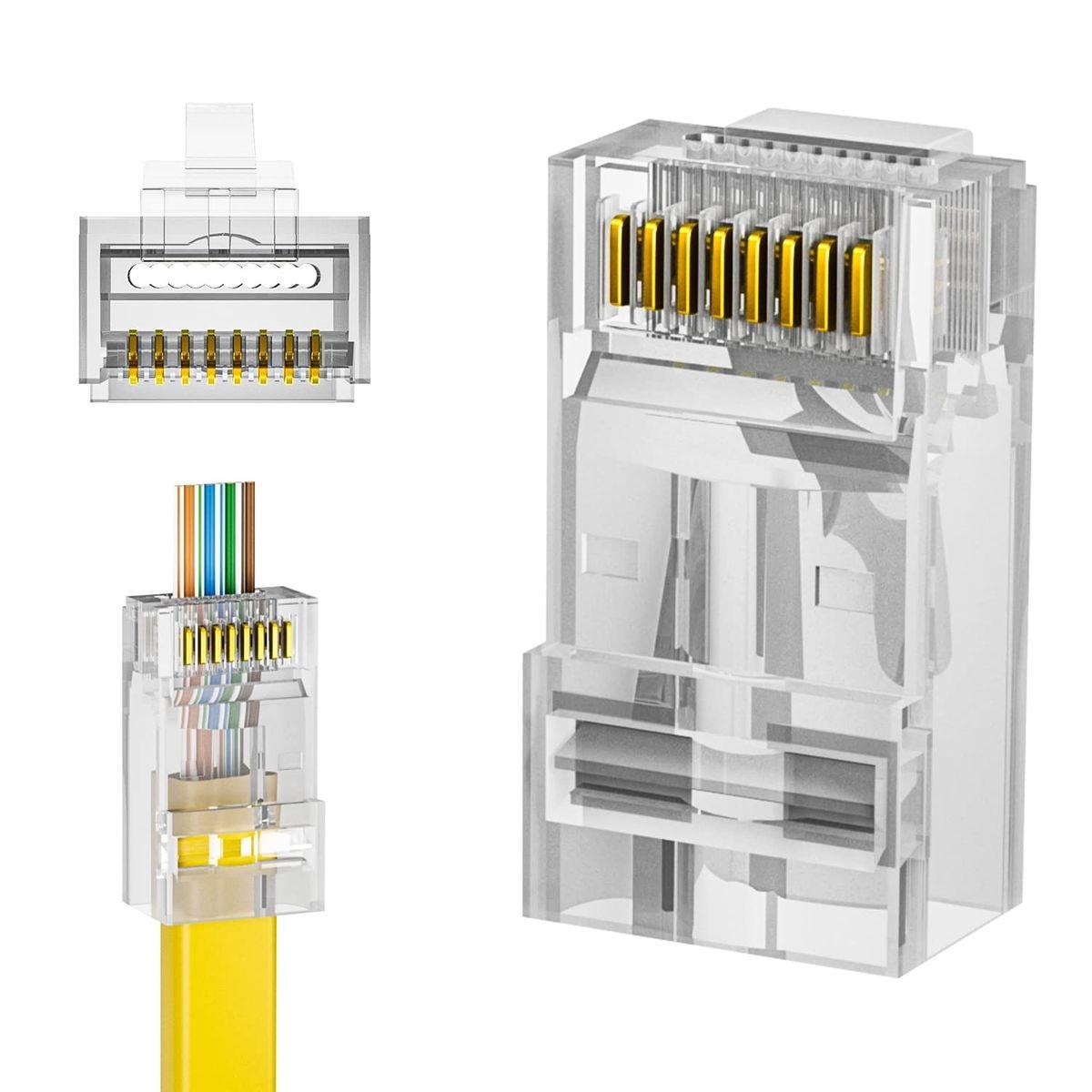 PASS THROUGH RJ45 CONNECTORS (100) – Matrix Warehouse Computers (PTY) Ltd