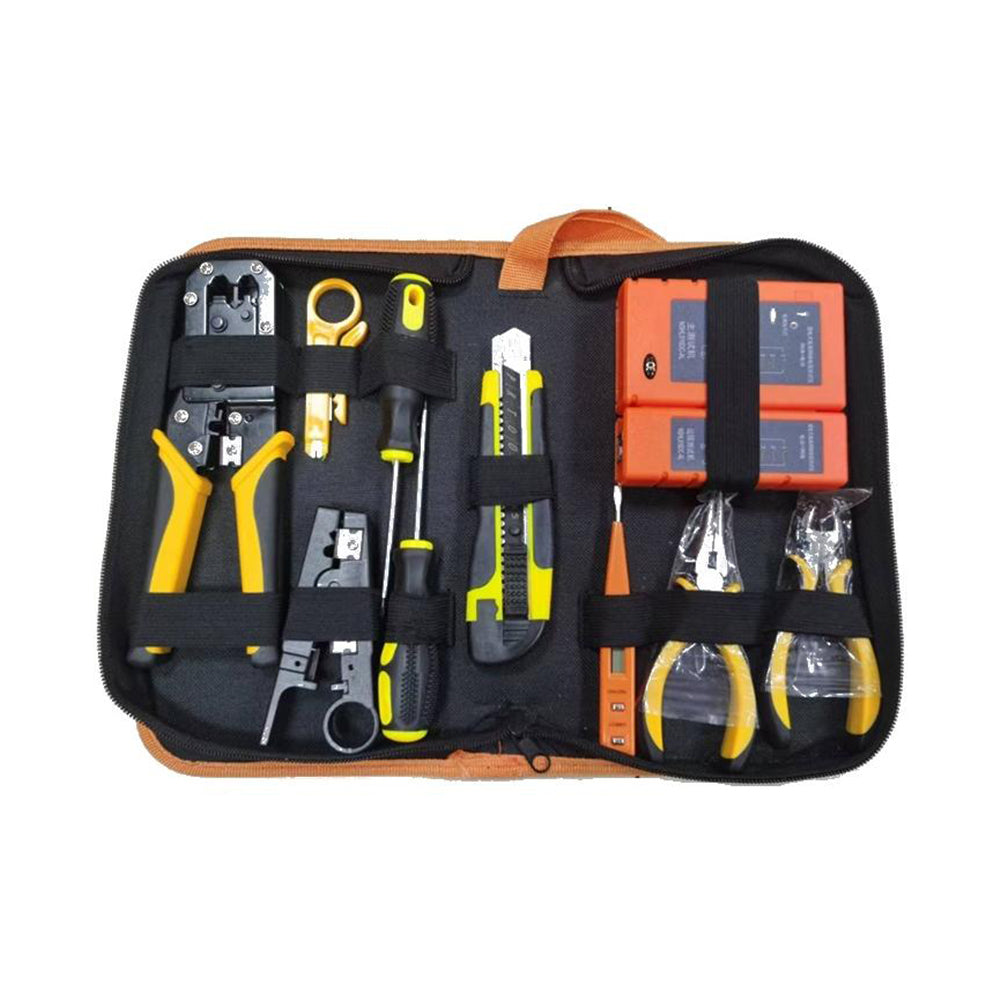 M-Link 10 Piece All-in-One Network Toolkit with Pliers, Tester, Screwd ...